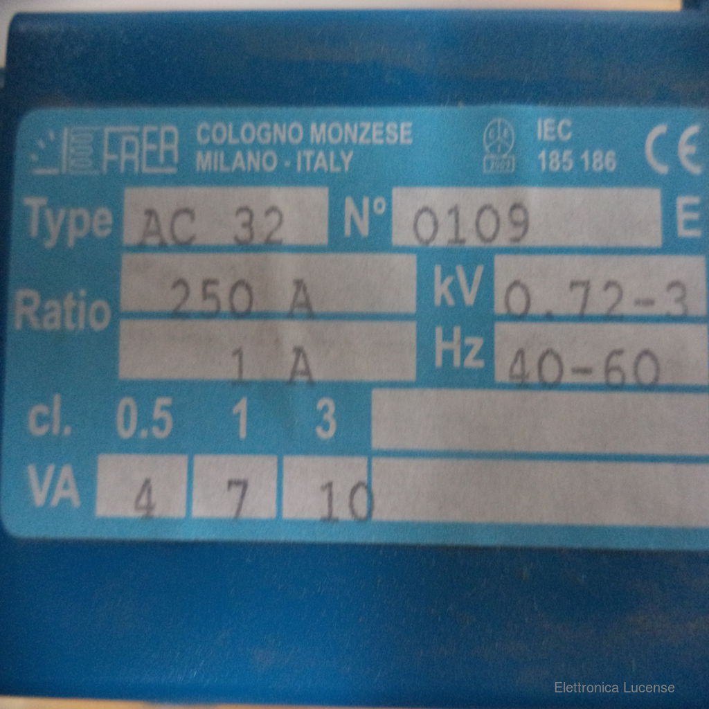 Elettronica Lucense FRER FR-AC32 TRASFORMER CORRENTE TYPE AC32 250/1A ...