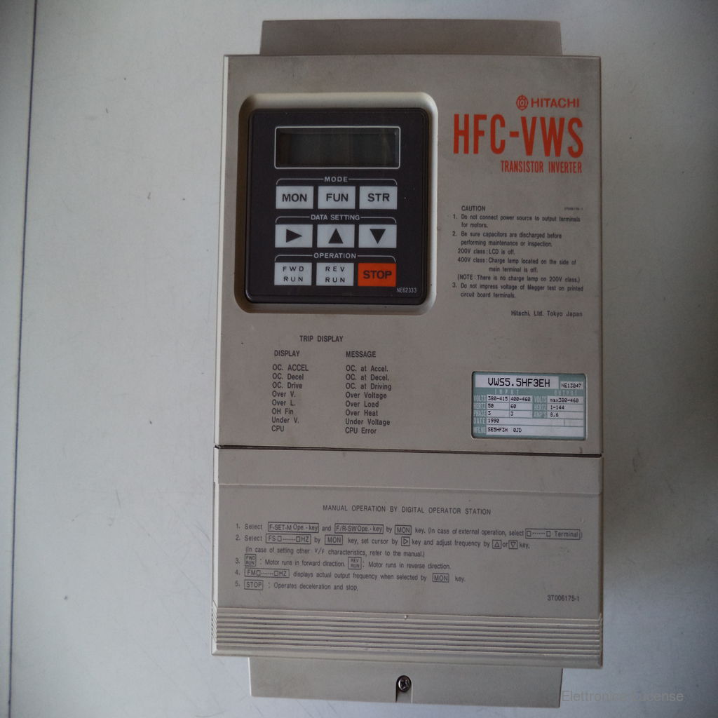 Elettronica Lucense HITACHI VWS5.5HF3EH TRANSISTOR INVERTER AMP8.6 50/60 HZ