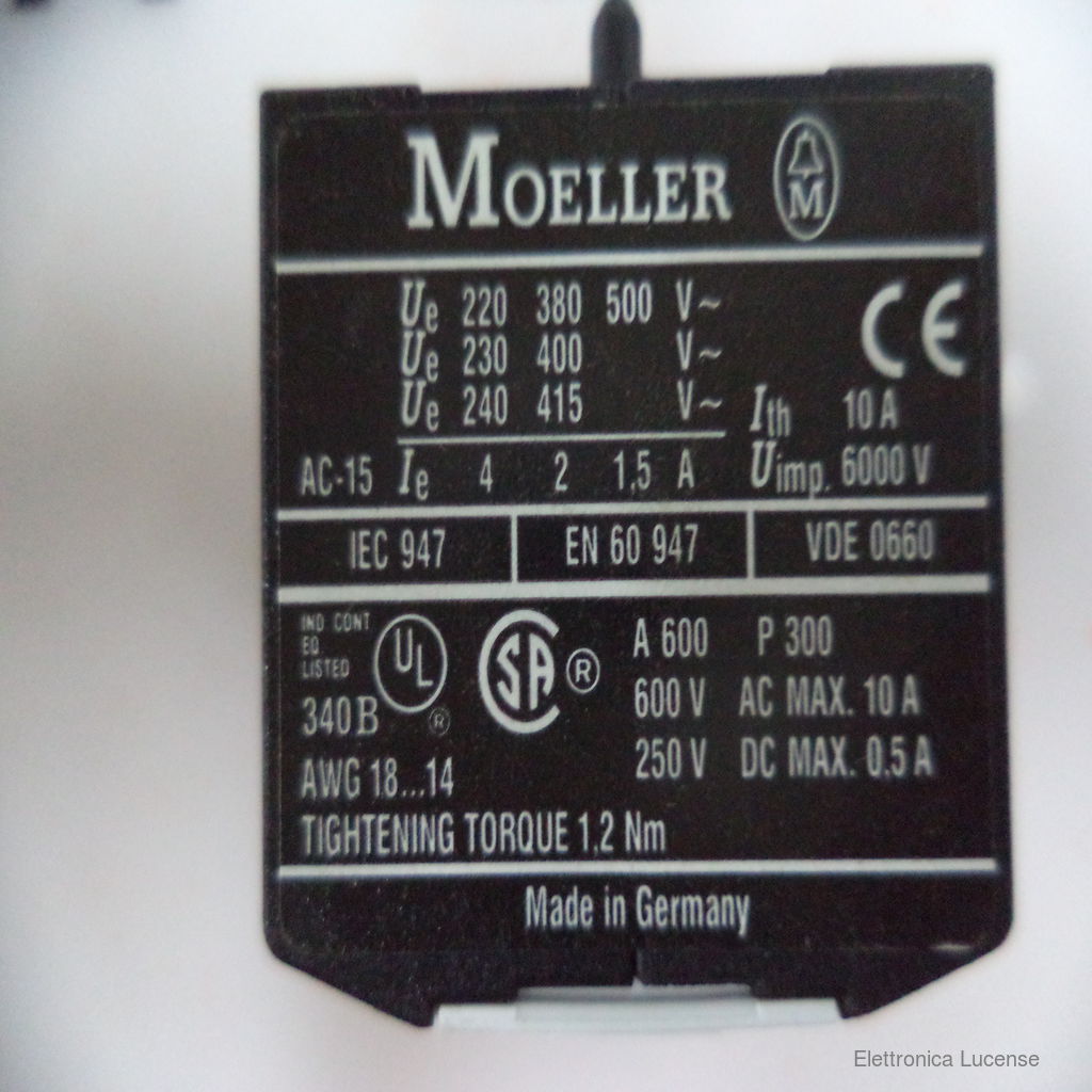 Elettronica Lucense MOELLER MO-22DIL-M CONTACTOR 2N.O+2N.C 600VAC 16A