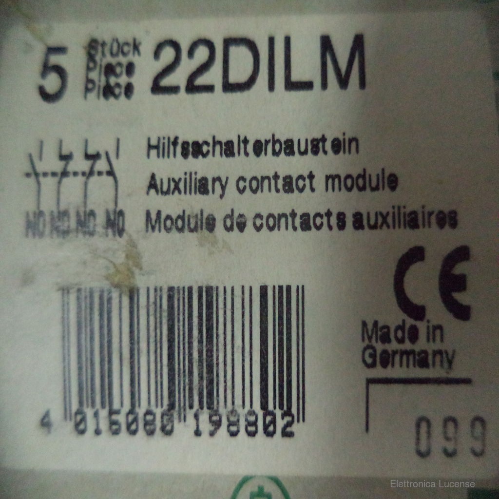 Elettronica Lucense MOELLER MO-22DIL-M CONTACTOR 2N.O+2N.C 600VAC 16A