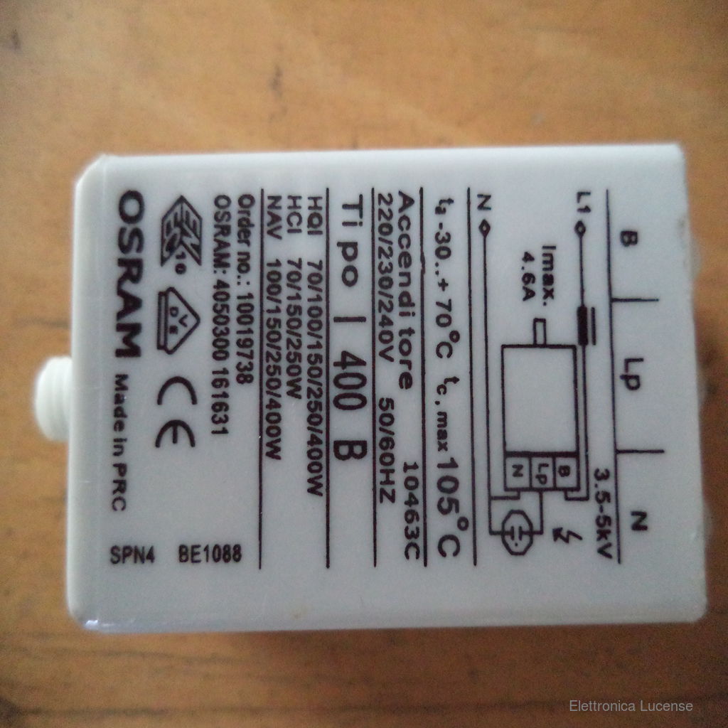 Elettronica Lucense OSRAM OS-I-400B ACCENDITORE PER LAMPADE TIPO 400B ...