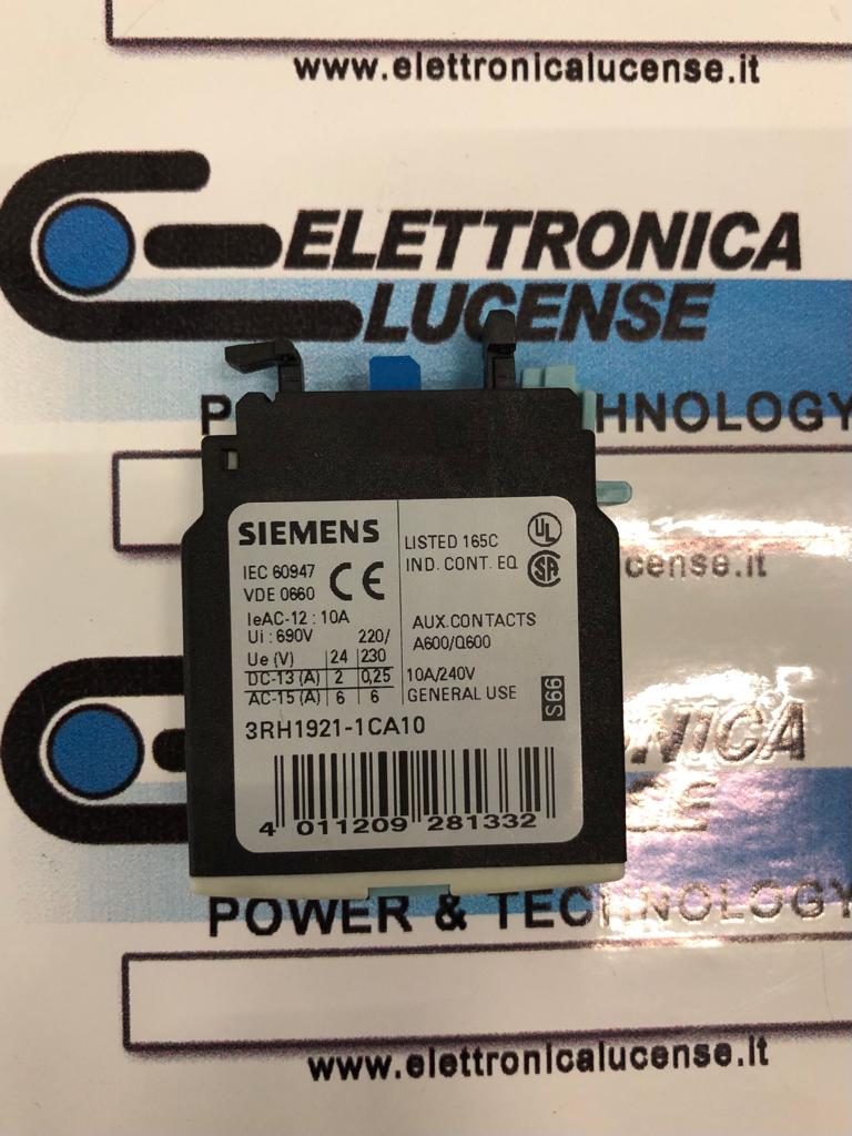 Elettronica Lucense SIEMENS 3RH1921-1CA10 AUXILIARY SWITCH BLOCK ON THE ...