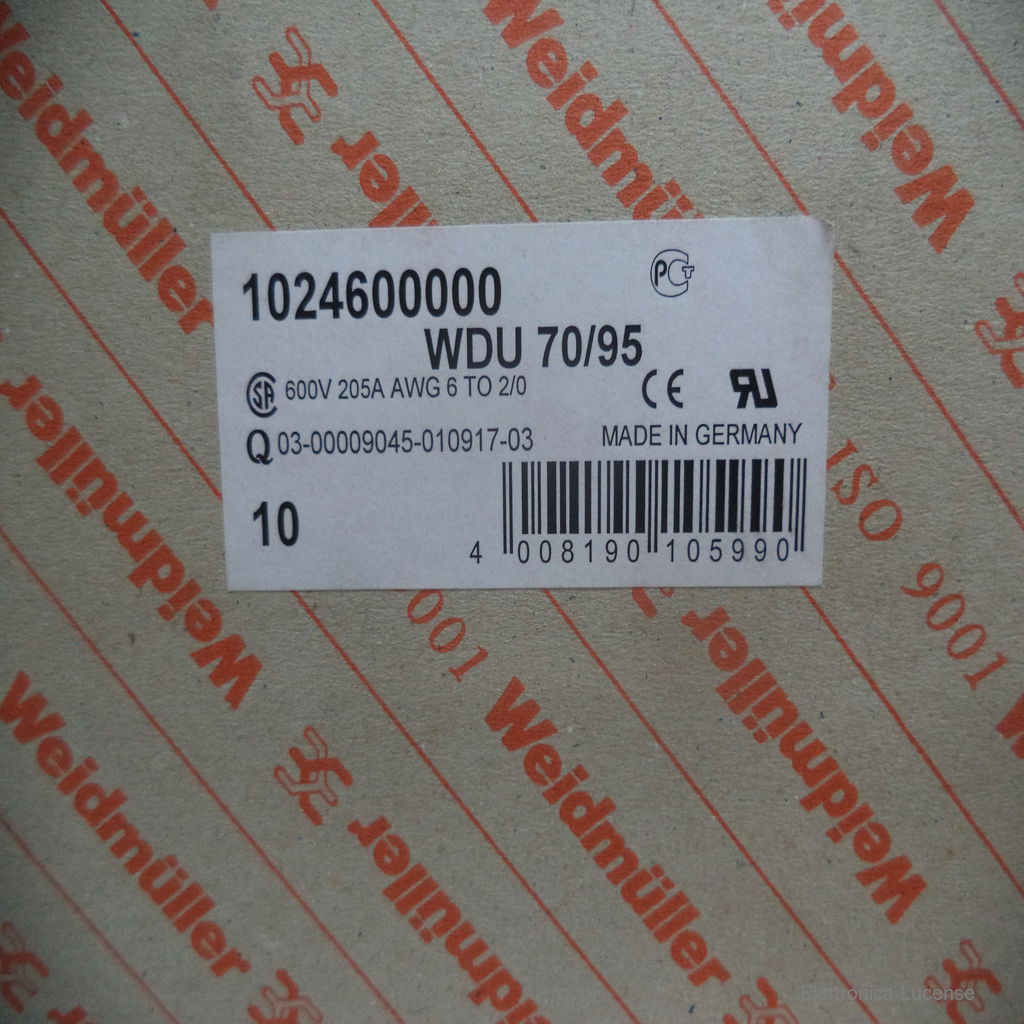 Elettronica Lucense WEIDMULLER WEI-1024600000-WDU-70-95-SINGLE W-SERIES ...